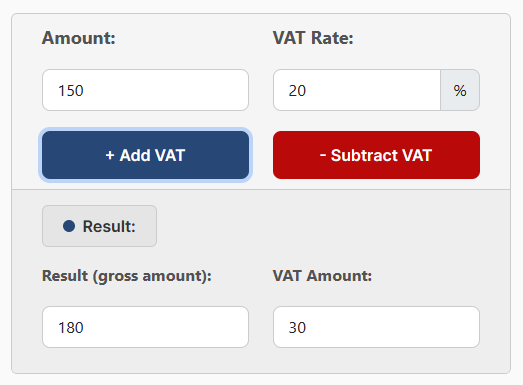 VAT Calculator - PureTables.com
